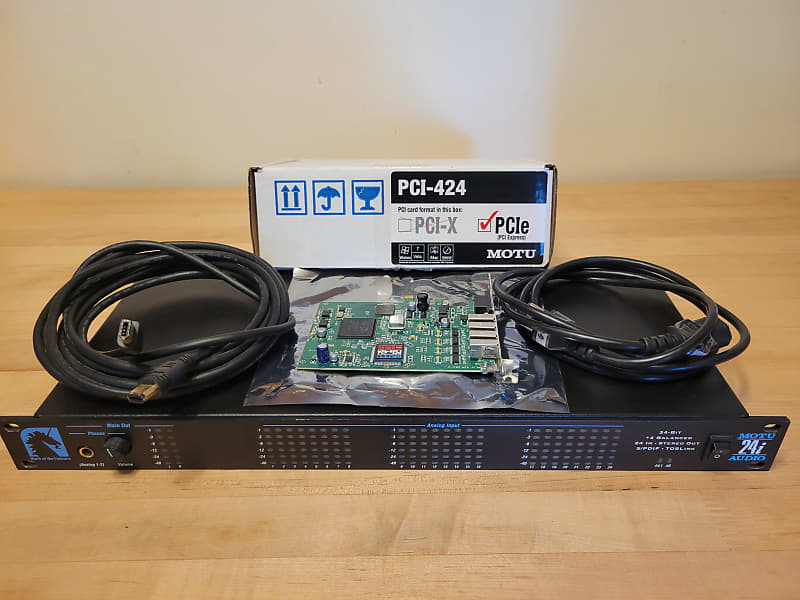 MOTU 24i + PCIe-424 card and 15ft firewire cable black | Reverb