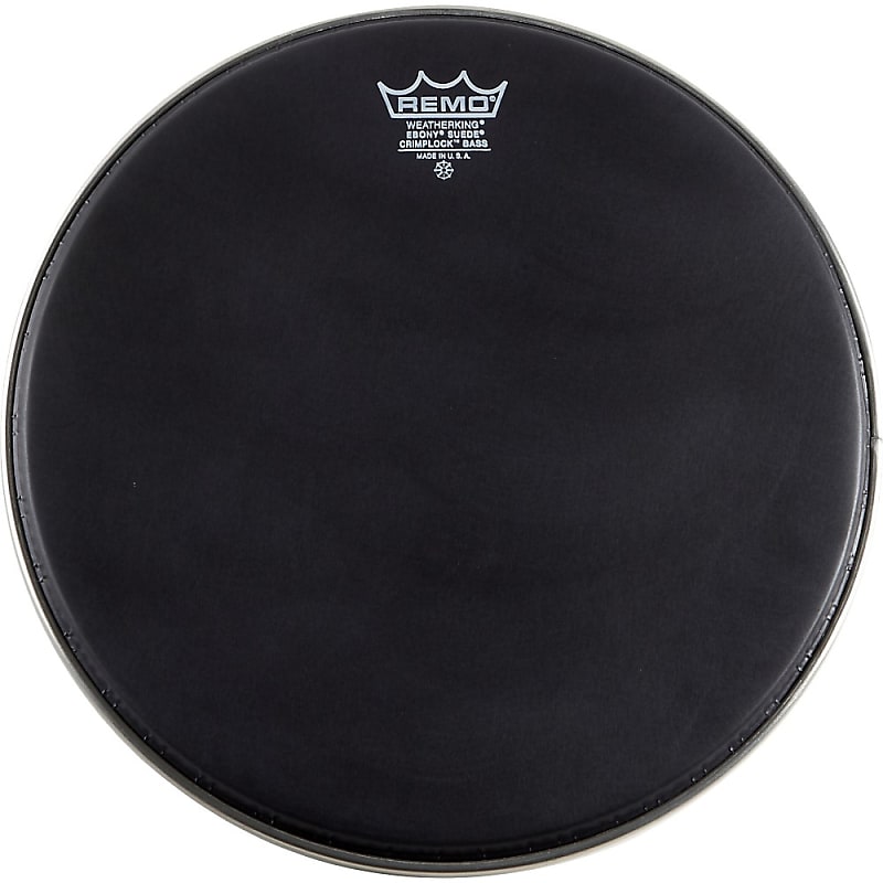 Remo Emperor Ebony Suede Crimplock Marching Bass Drumhead | Reverb