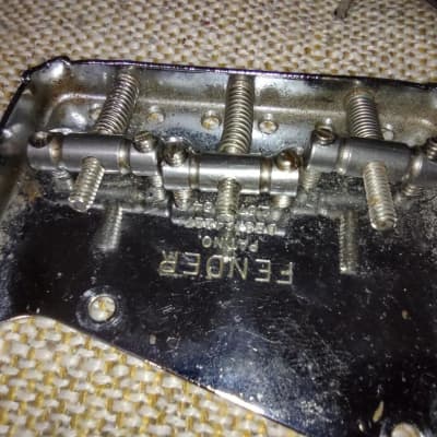 1967 Fender Telecaster Bridge Assembly & Chrome Bridge Cover- | Reverb