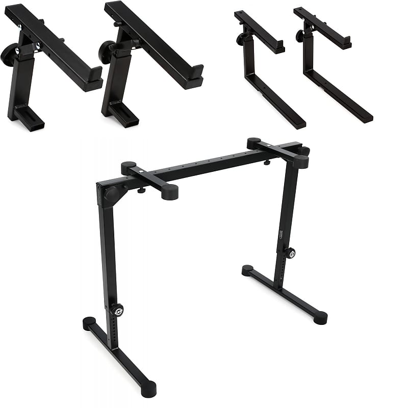 K&M 18820 Omega Pro Keyboard Stand 3 Tier Bundle - Black | Reverb