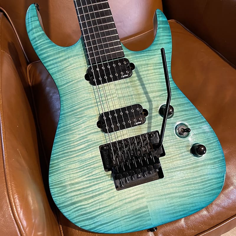 Agile Interceptor 7 String - Oceanburst Flame with Floyd Rose | Reverb