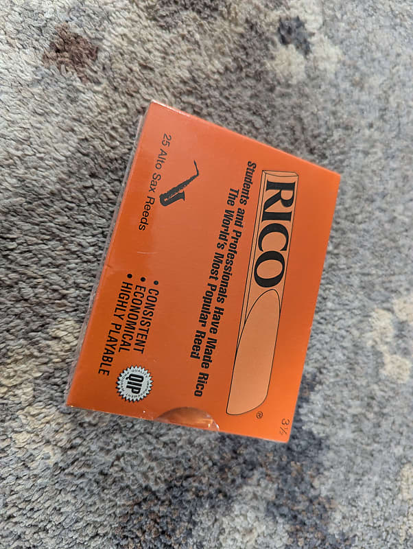 Vintage Rico Orange Box Alto Saxophone Reeds Strength 3 1/2 | Reverb