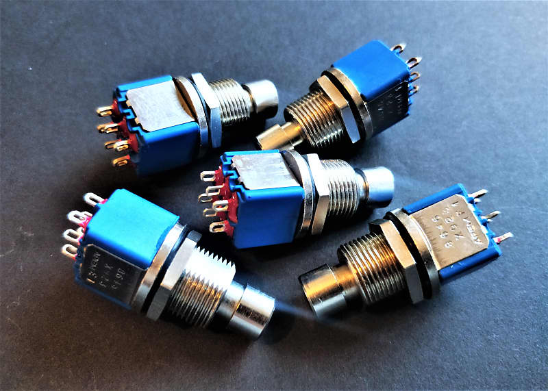 5pcs APEM 8646 HQ DPDT Pushbutton True-Bypass Switch | Reverb