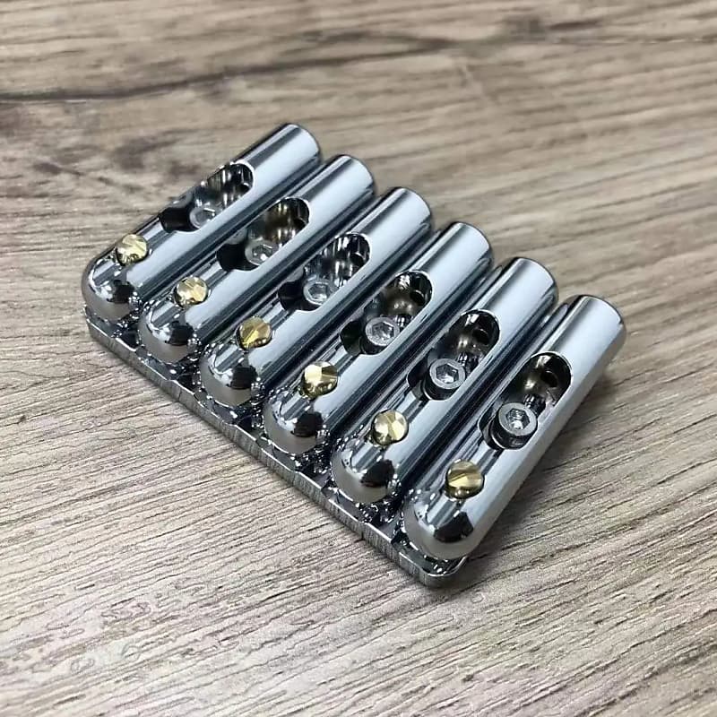 Fixed Brass Guitar Bridge Single String Saddles System | Reverb