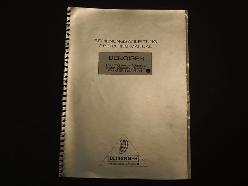 Behringer Denoiser Operating Manual [Three Wave Music] | Reverb