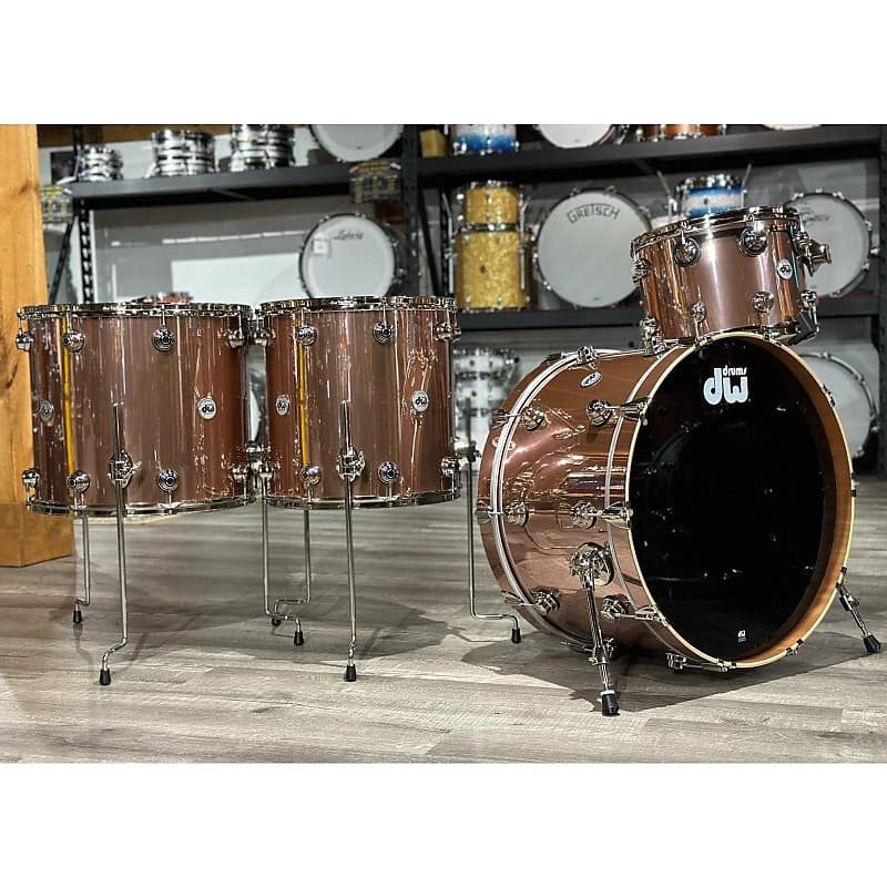 DW Collectors Mahogany/Spruce 4pc Drum Set Rose Copper | Reverb