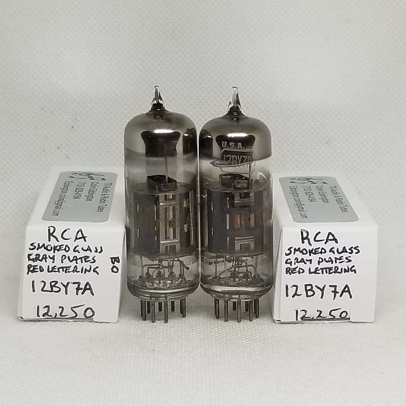 RCA 12BY7A Gray Smoked Glass Perfectly Matched Pair NOS 12BV7 | Reverb