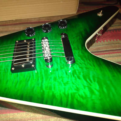 Firefly flying v green burst | Reverb