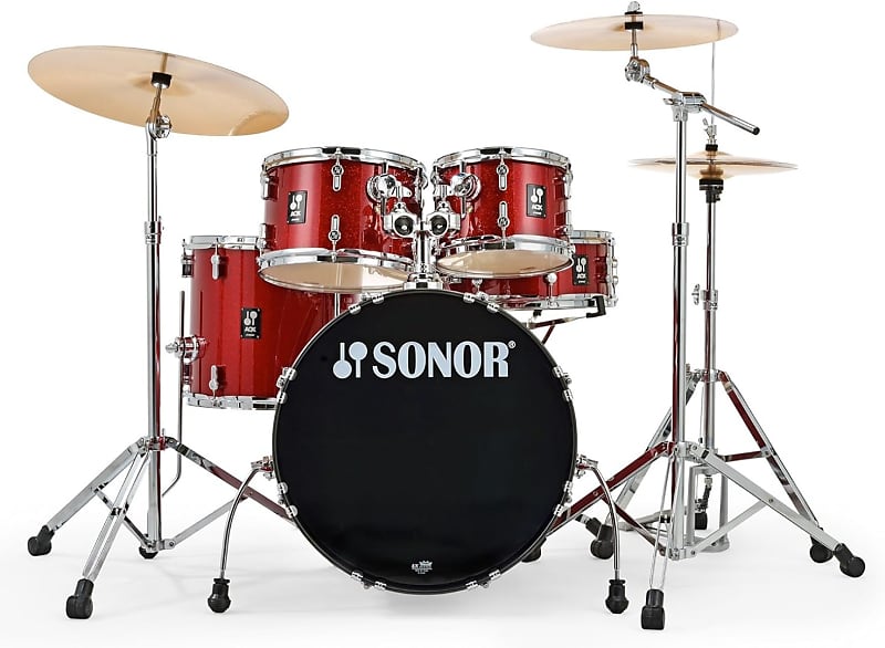Sonor AQX STUDIO Drum Set w/Hardware and Sabian Cymbals, Red | Reverb