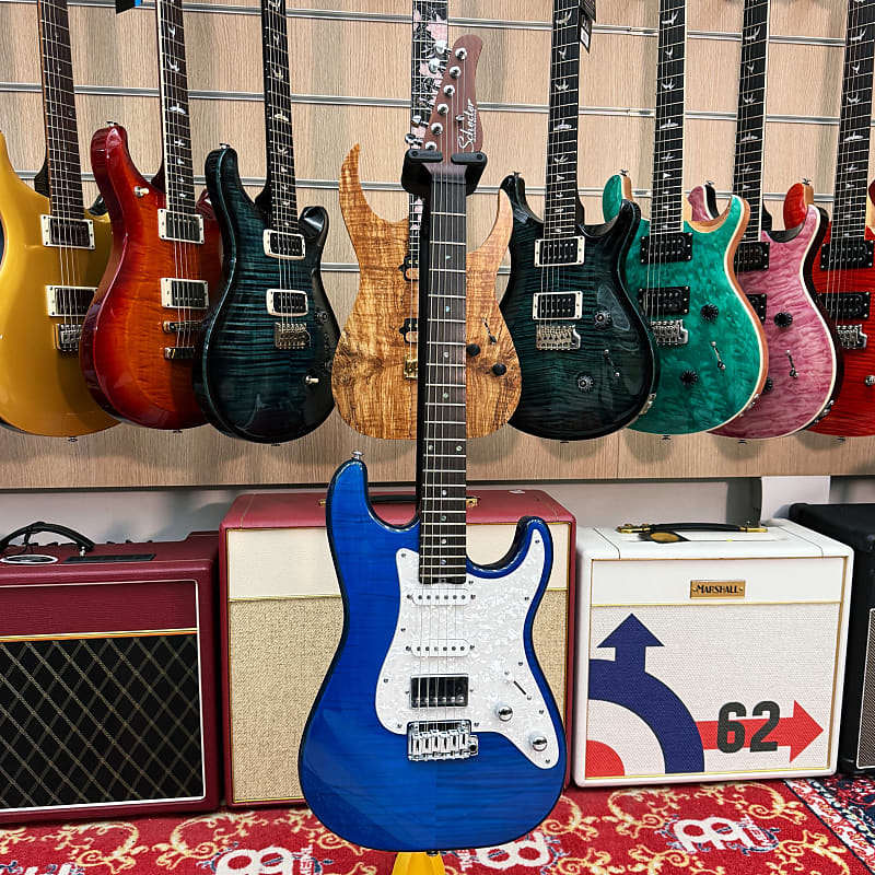 Schecter R66 Elite II Rosewood Traditional See-Thru Sky Blu | Reverb