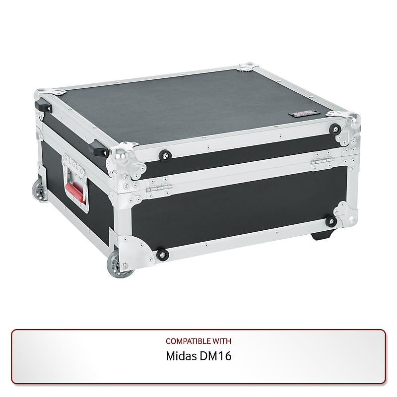 Gator Heavy Duty Mixer Road Case with Wheels for Midas DM16 | Reverb