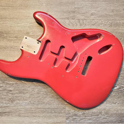 MJT VTS Stratocaster Body Fiesta Red/Coral, Alder 3lbs 15oz | Reverb