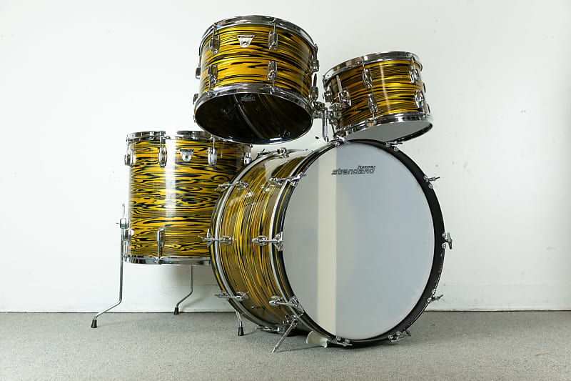 1970 Ludwig Standard Lemon Strata S-330 Drum Set | Reverb
