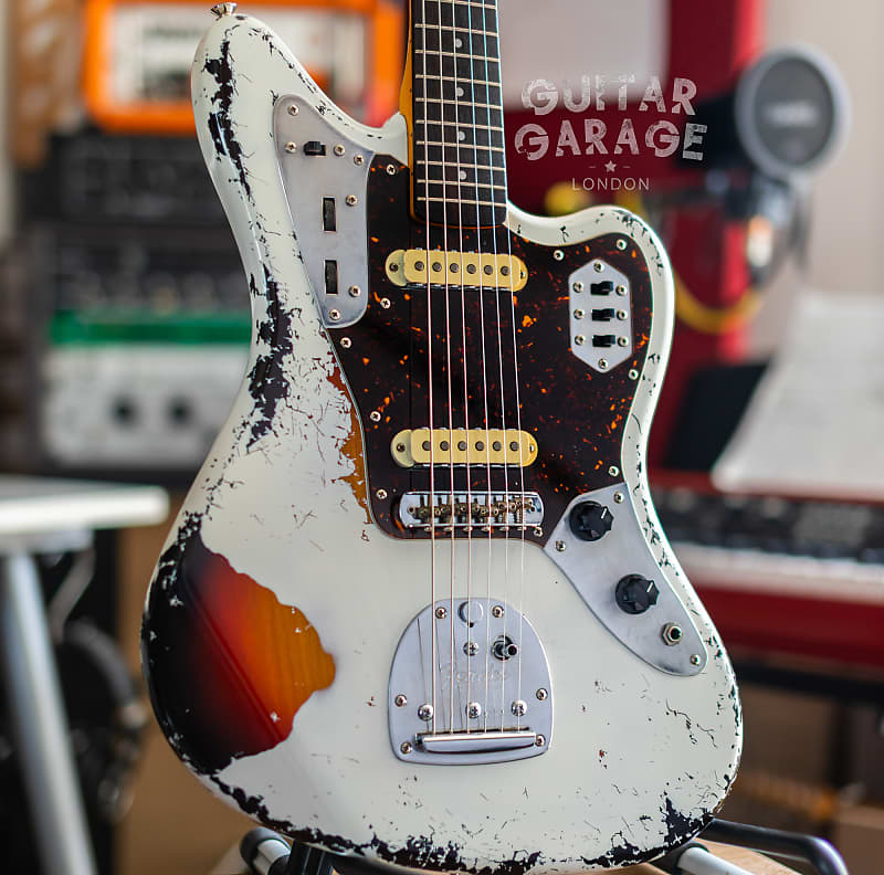2006 Fender Japan Jaguar Olympic White nitro relic over | Reverb