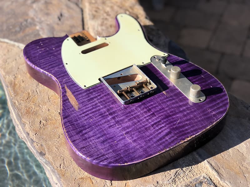 Real Life Relics Tele Telecaster Body Aged Flame Maple | Reverb Canada