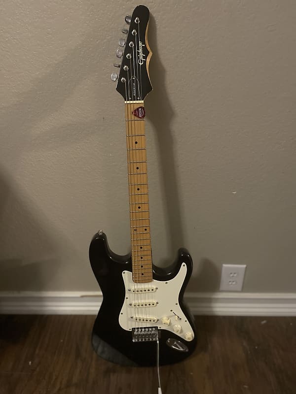 Epiphone Batwing Strat Late 80’s Piano Black | Reverb Australia