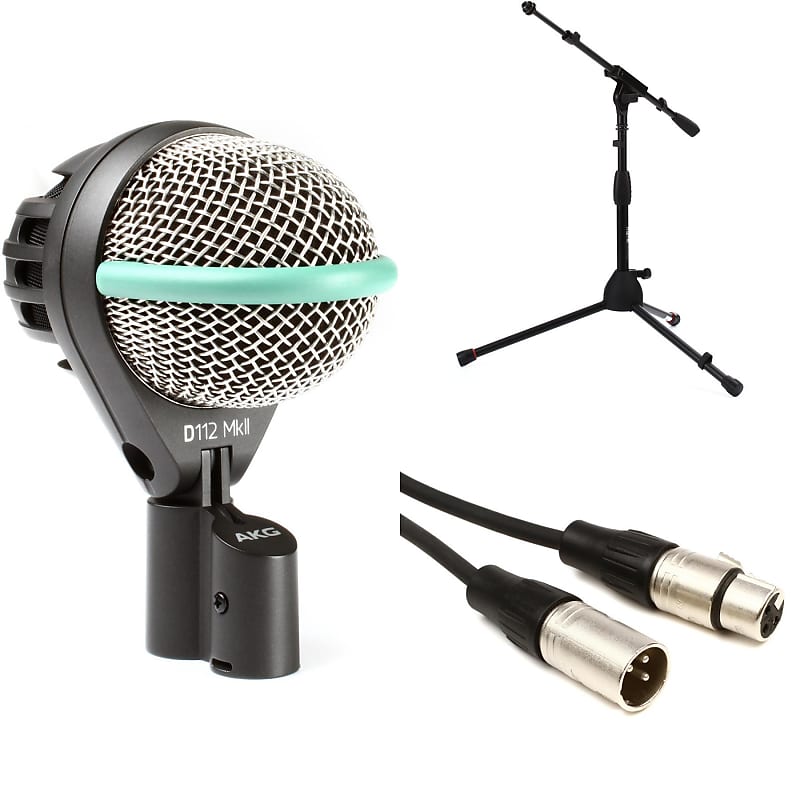 AKG D112 MKII Kick Drum Mic Bundle with Stand and Cable | Reverb