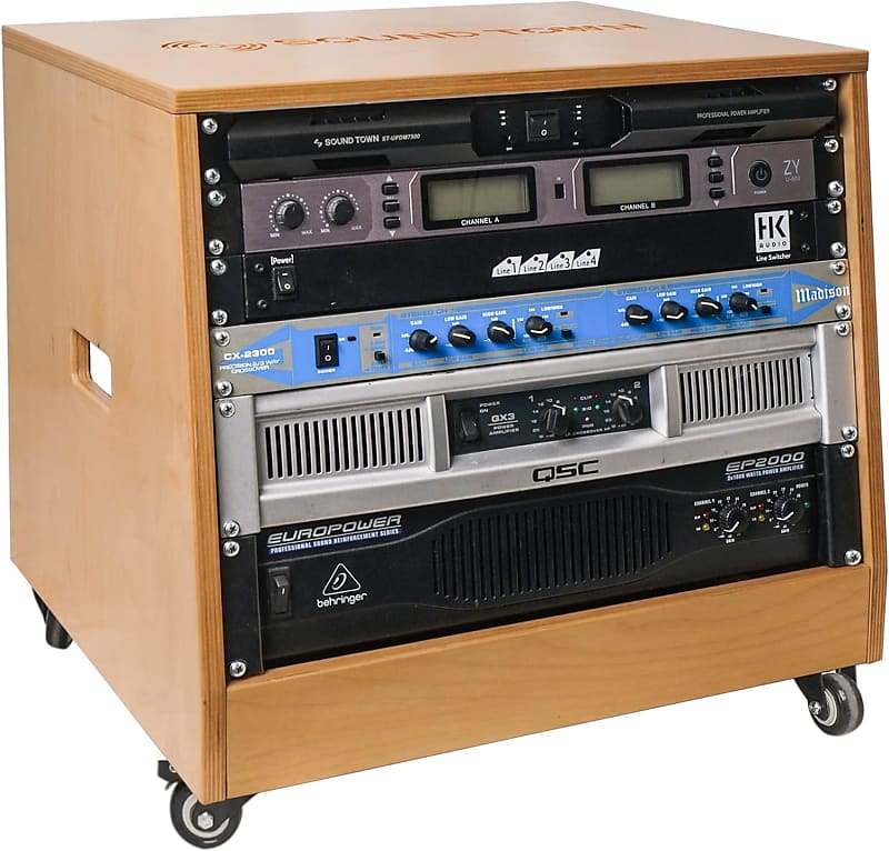 Sound Town Audio Rack 8 Unit Spaces Oak New | Reverb