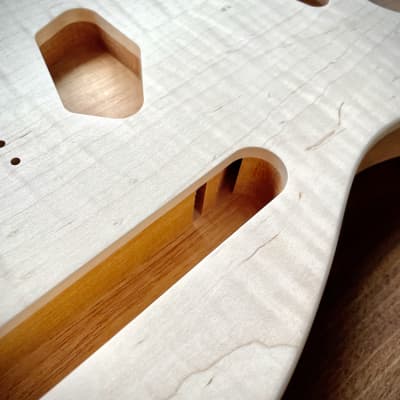 Chambered Telecaster Body - Voronoi Chambers - Curly Maple on | Reverb