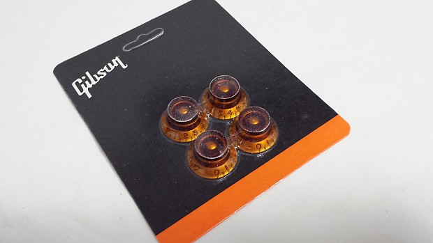 Gibson Top Hat Knobs for Les Paul, ES Amber | Reverb