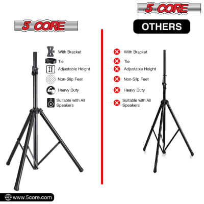 5 Core Speaker Stand Tripod Pair Tall Height Adjustable DJ | Reverb