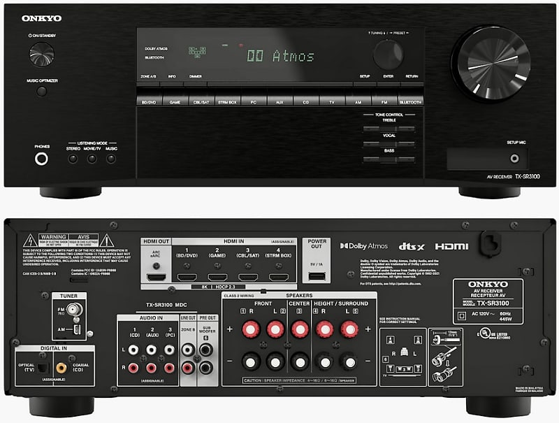 Onkyo TX-SR3100 5.2-Channel 8K Ultra HD Home Theater Receiver | Reverb