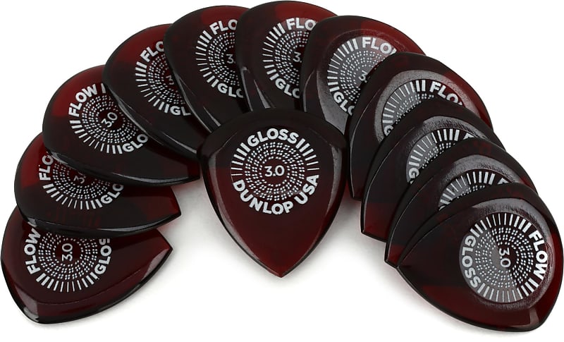 Dunlop 550R300 Flow Gloss Guitar Picks 3.0mm 12-pack (5-pack) | Reverb