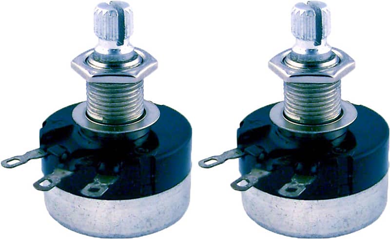 (2) Mighty Mite MM717L Custom Control Pots 250K Sealed Linear | Reverb