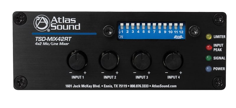 Atlas IED TSD-MIX42RT 4x2 Mic/Line Mixer with Priority Sense | Reverb
