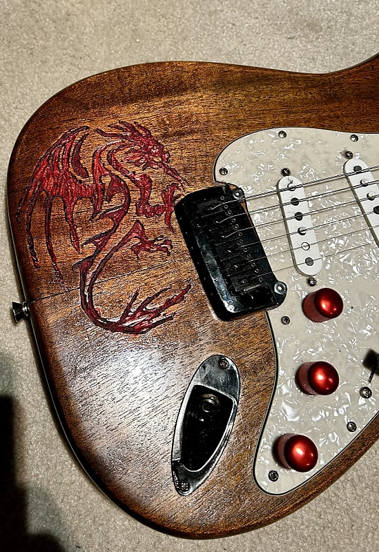 Custom hand made Red Dragon Strat Red Dragon 2024 - | Reverb Canada