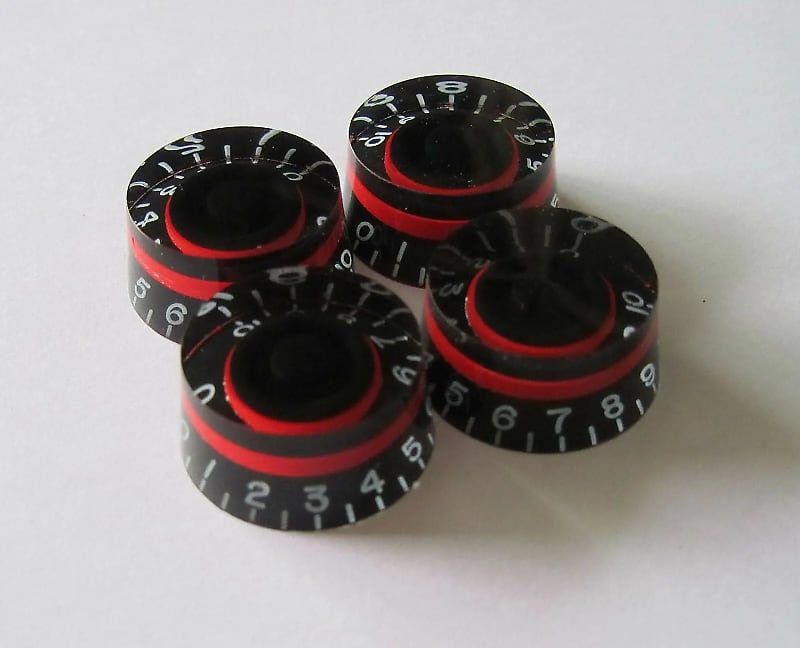 Custom Guitar Speed Control Knobs in Black and Red | Reverb