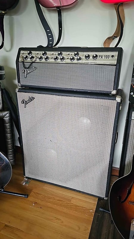 Fender PA100/Bandmaster 2x15 Early 70s tube amp stack | Reverb