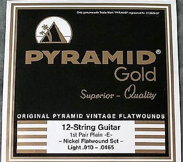 PYRAMID GOLD FLATWOUND 12-STRING ELECTRIC GUITAR STRINGS SET | Reverb
