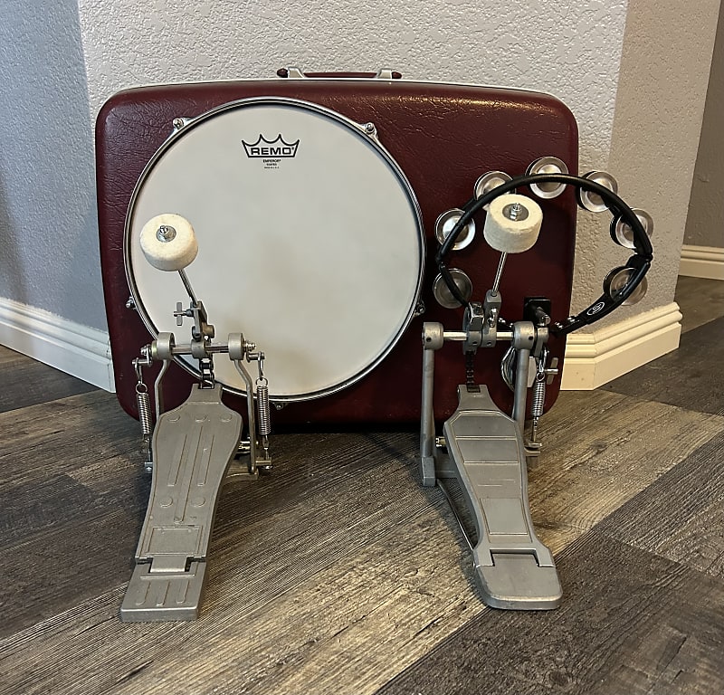 “MAROON GROOVE” busker style suitcase kick drum by Vintage | Reverb