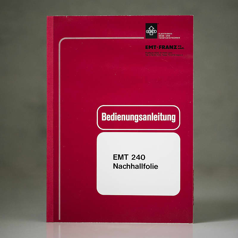EMT 240 gold foil reverb original 37 page user manual in | Reverb