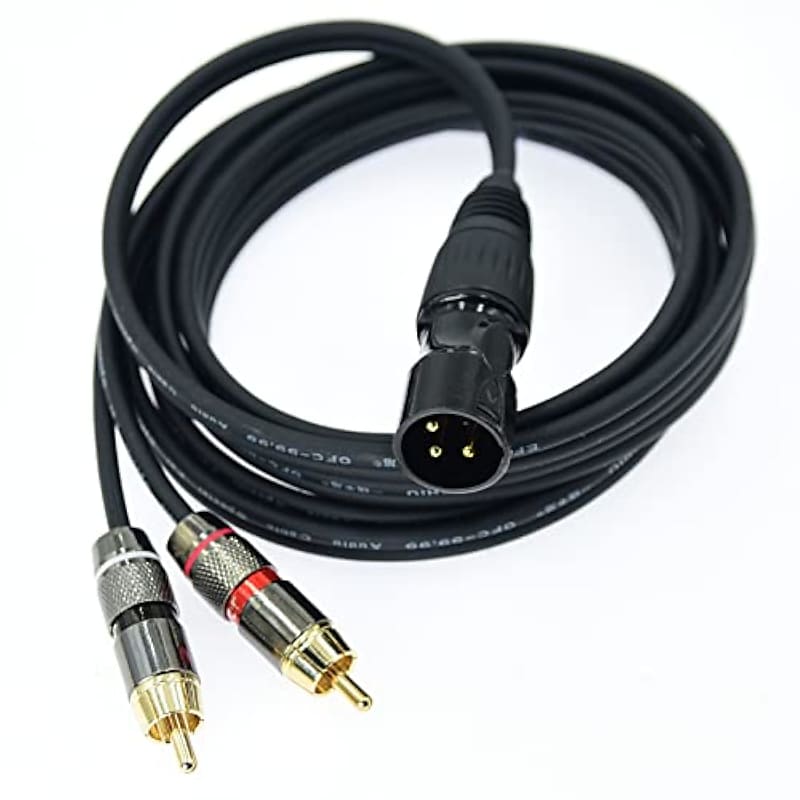 7Ft Xlr Male To 2 Rca Plug Y Splitter 1 Xlr 3 Pin To Dual Rca | Reverb