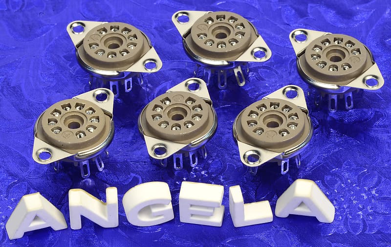 Six Genuine Belton 9 Pin Bottom Chassis Mount Brown Micalex | Reverb
