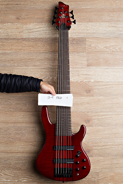 Wolf 7 String Jazz Bass Neck Through Transparent Red | Reverb