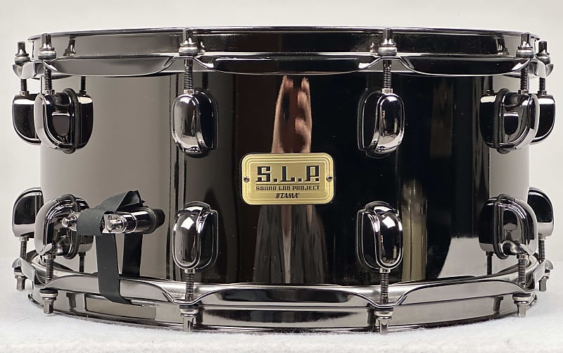 Tama 6.5x14" SLP Black Chrome over Brass Snare Drum | Reverb