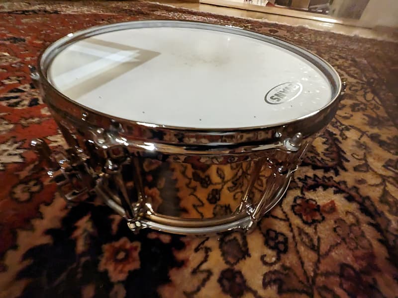HEAVY Pearl Custom brass snare 7x14 Mastercast Hoop | Reverb