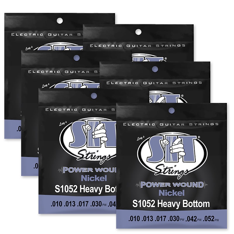 6 Sets! SIT Strings S1052 Heavy Bottom Power Wound Nickel | Reverb