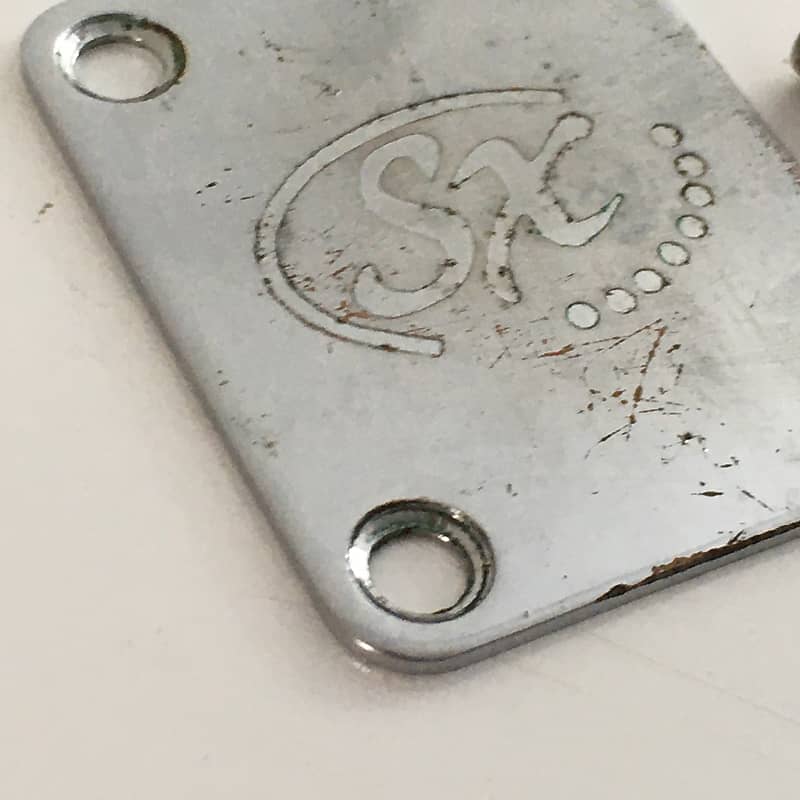 SX Neck Plate Naturally Aged 2000s Custom Relic Chrome 4 Bolt | Reverb