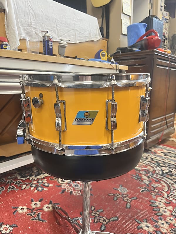 Ludwig Rock Concert 14x6 Snare Drum 1970s - Yellow Cortex | Reverb