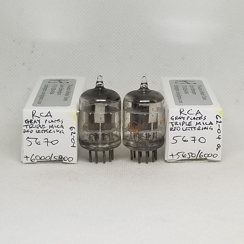 RCA 5670 Triple Mica Gray Plate Well Matched (5.8%) Pair NOS | Reverb