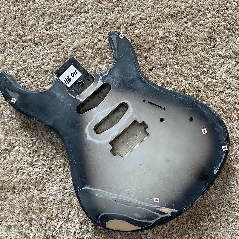 Grey Burst HSS Guitar Solid Basswood Body | Reverb