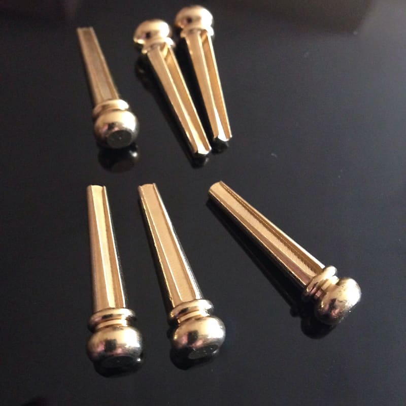 Guitar Bridge Pins Brass -6pcs | Reverb