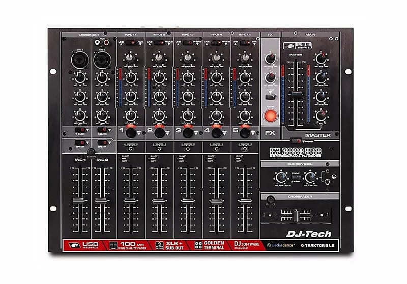 DJ Tech DX 3000 USB Professional 7-Channel USB DJ Mixer | Reverb