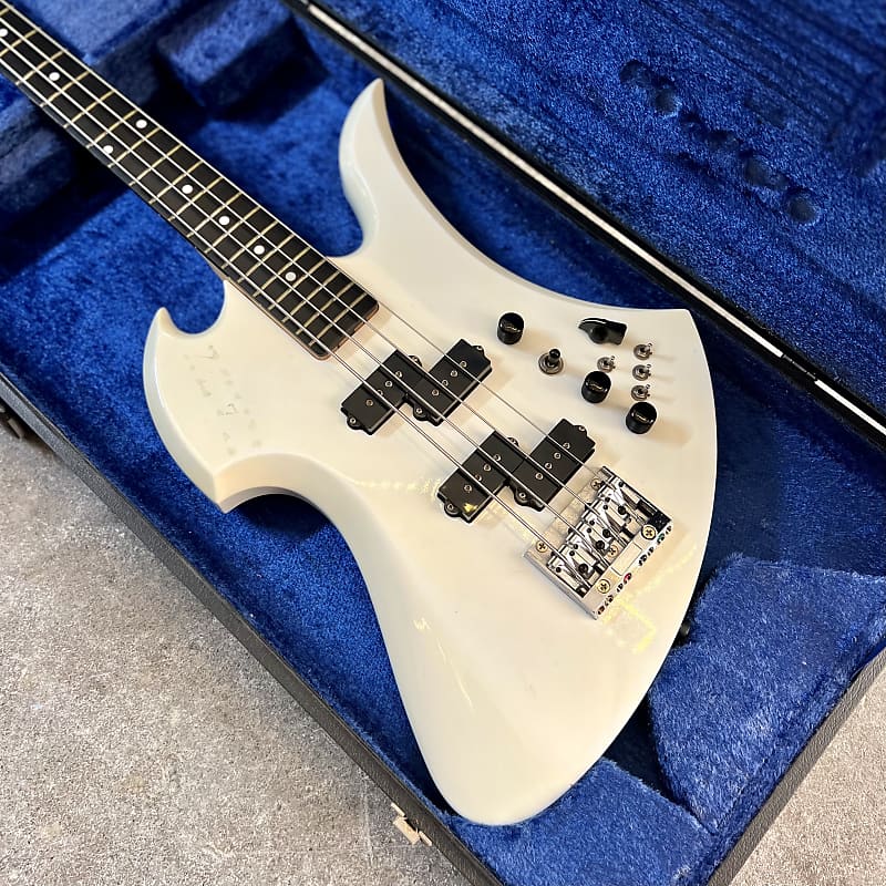 B. C. Rich Mockingbird Bass c 1985 - White original vintage | Reverb