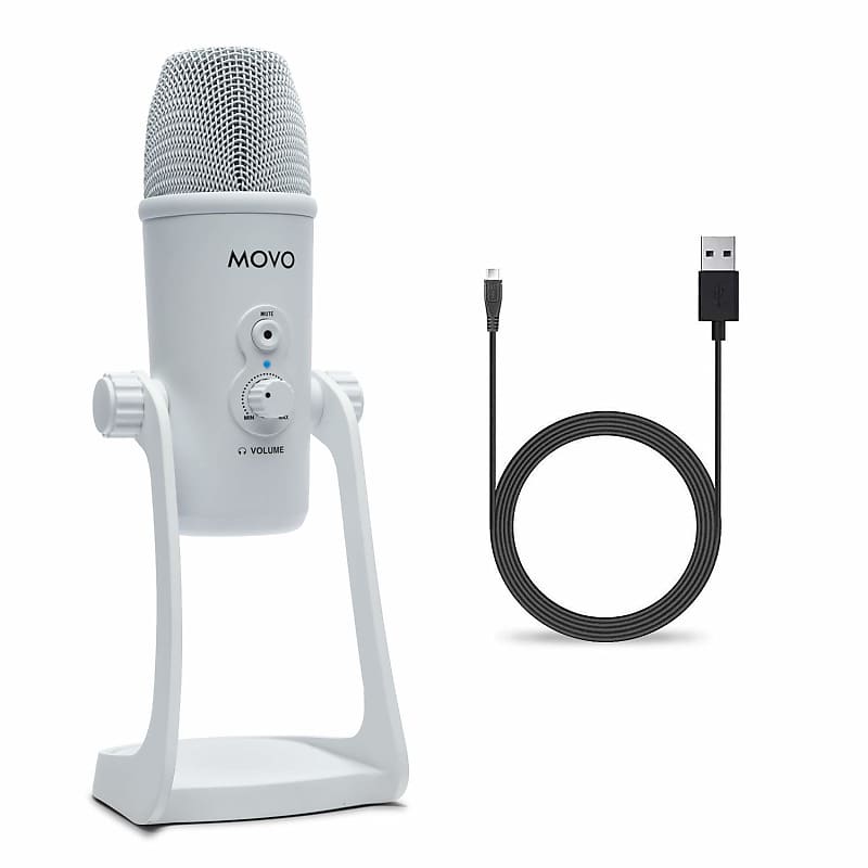 White Desktop Usb Microphone For Computer - Studio Mic With 4 | Reverb