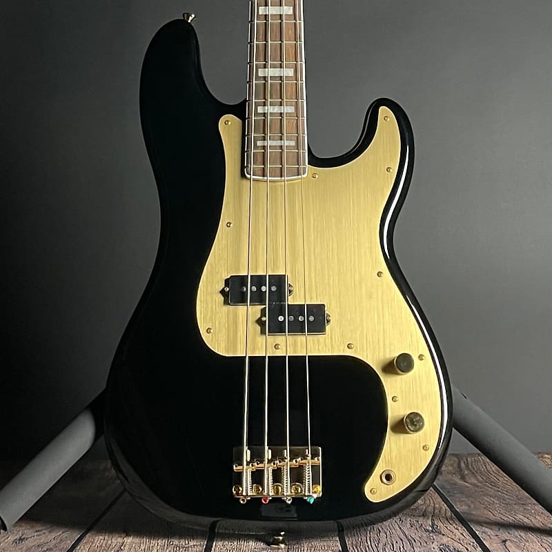 Squier 40th Anniversary Precision Bass, Gold Edition, Laurel | Reverb